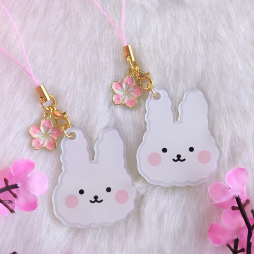 Kawaii Acrylic Bunny Charm Kawaii Pastel Usagi Keychain - Etsy