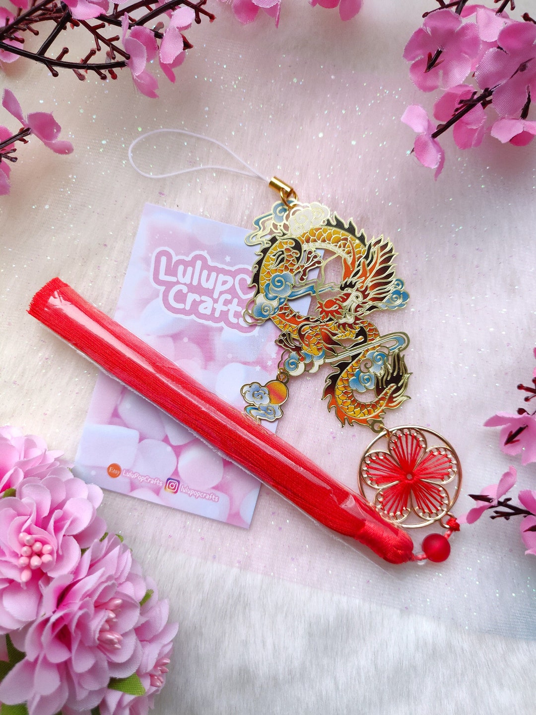 Japanese Ryū Tassel Charm - Big Bag Charm - Large Elegant Tassel ...