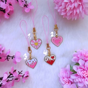 Kawaii Retro Heart Phone Charm Kawaii Y2K Style Charm Y2k Cute Pastel ...