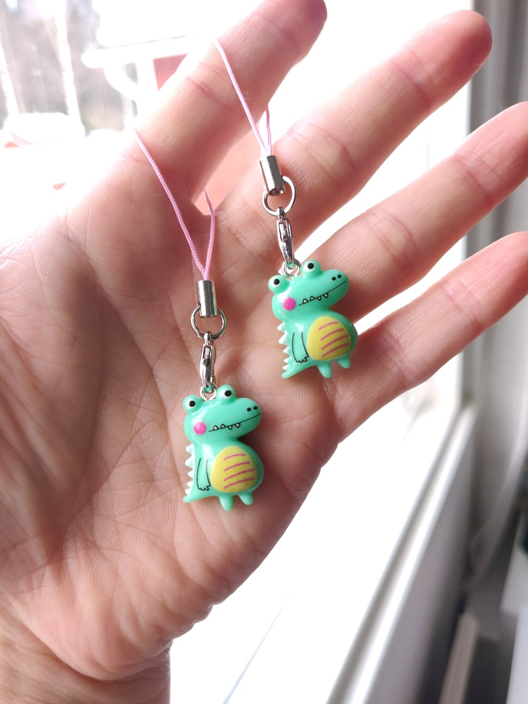 Kawaii Crocodile Phonecharm Cute Pastel Charm Kawaii Crocodile Charm ...