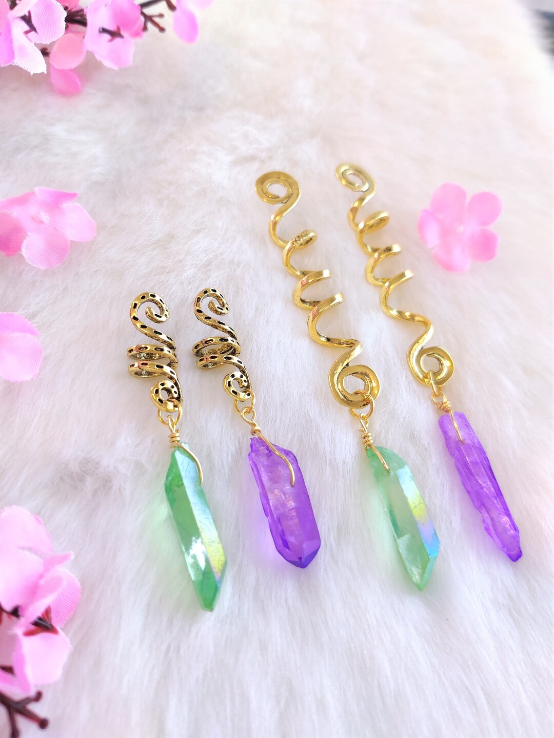 Hair Crystal Spiral, Fairy Hair Twist, Hair Ring Spiral, Cute Aura ...