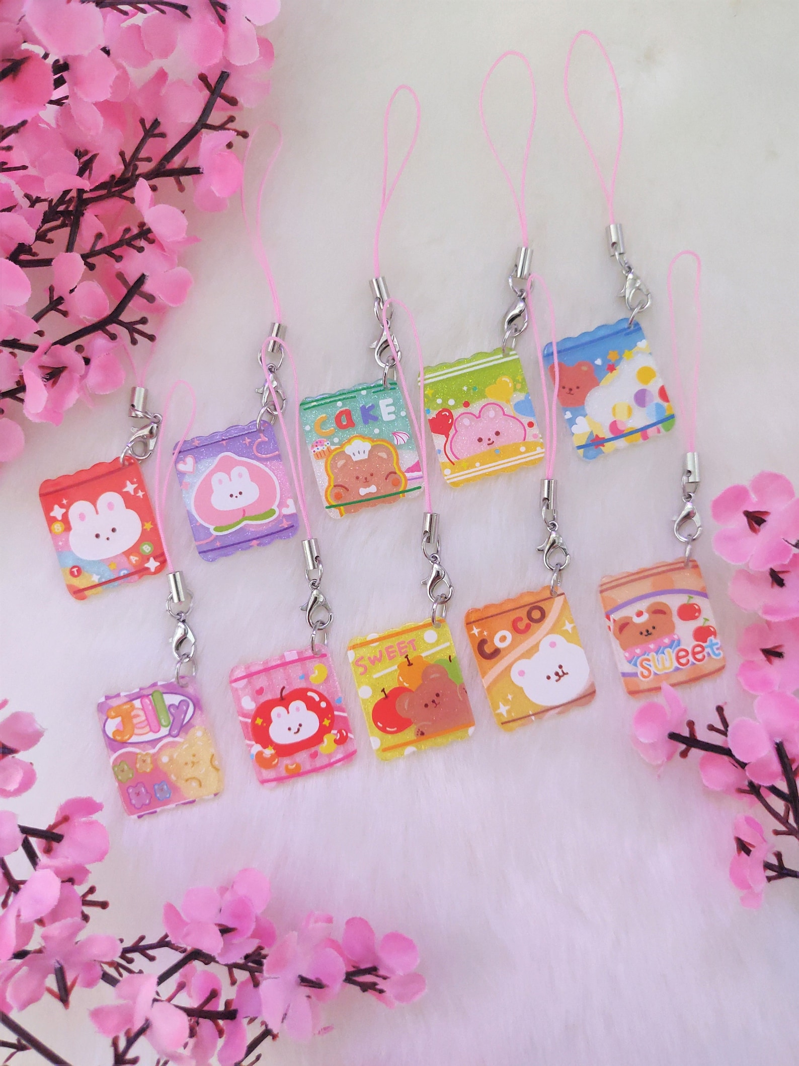 Kawaii Keychain Cute Pastel Phone Charm Phone Charm - Etsy Finland