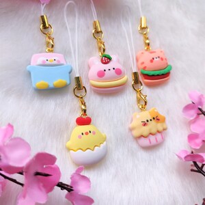 Kawaii Pastel Phone Charm Cute Keychain Animal Keychain Anime Keychain ...