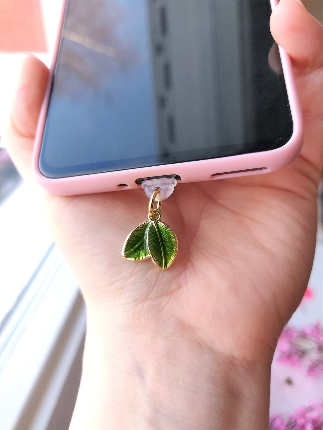 Leaf Dust Plug Cute Green Leaf Charm Phone Dust Plug Plant Lover Charm Dendro Charm Charm ...