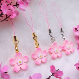 Kawaii 3D Sakura Phone Charm Cute Pastel Charm Keychain Keyring Kawaii ...