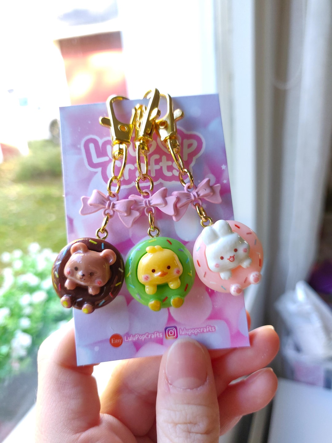 Kawaii Animal Donut Keychain - Bag Charm - Cute Animals Keychain ...
