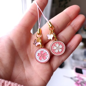 Kawaii Sakura Phonecharm - Cute Pastel Flower Phone Charm - Cute Cherry ...