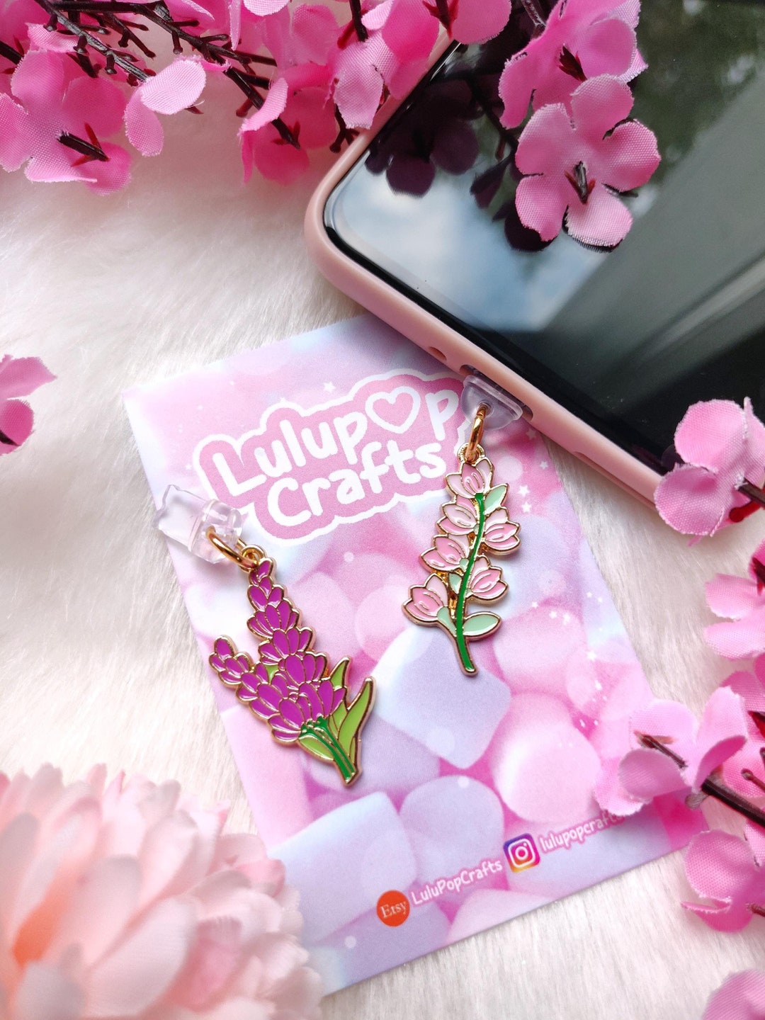 Kawaii Flower Dustplug - Cute Pastel Flower Dust Plug - Flower Charm ...
