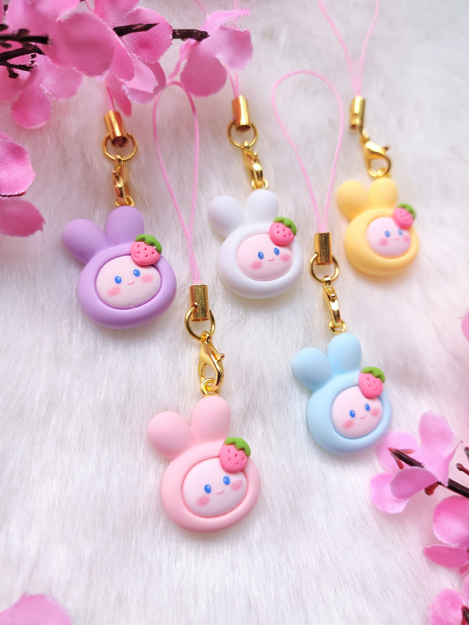 Kawaii Small 3D Bunny Charms Cute Usagi Keychain Keyring - Etsy