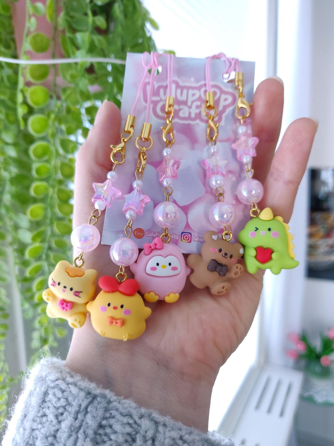Kawaii 3D Phone Charm - Cute Pastel Animal Charms - Keychain - Keyring ...