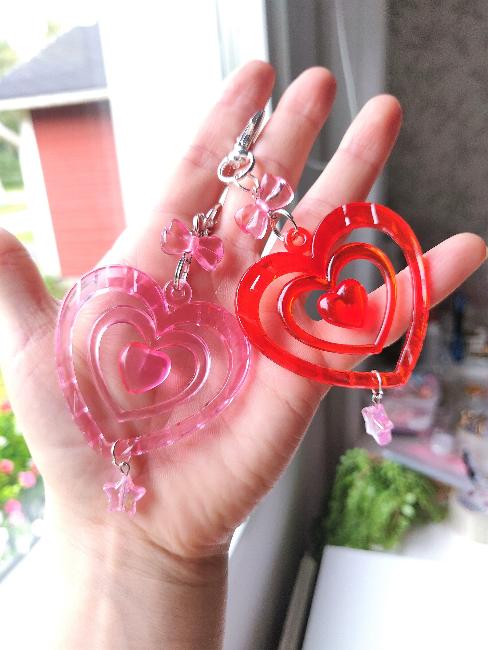 Big Kawaii Heart Keychain Cute Y2k Keychain Keyring - Etsy