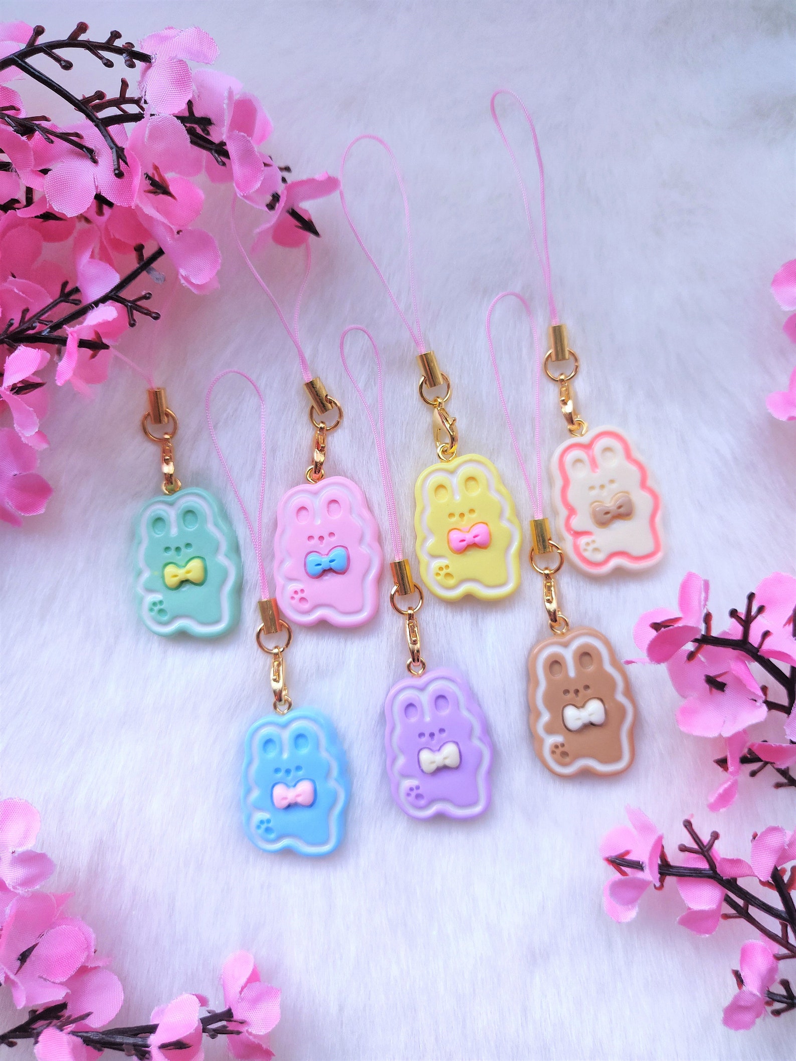 Kawaii 3D Bunny Phonecharm kawaii Phone Charm Cute Pastel - Etsy