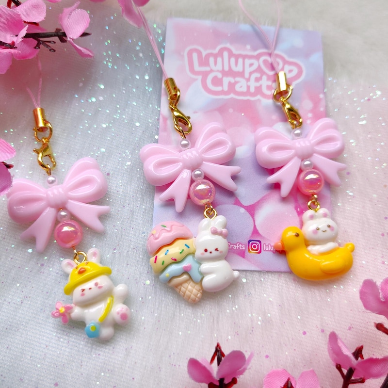 Rabbit Phone Charm - Etsy