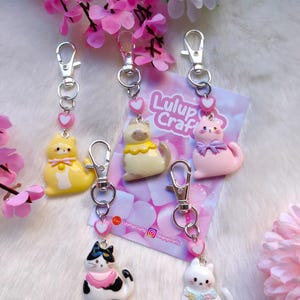Kawaii Neko Keychain - Cute Pastel Cat Keyring - Animal Lover Gift ...
