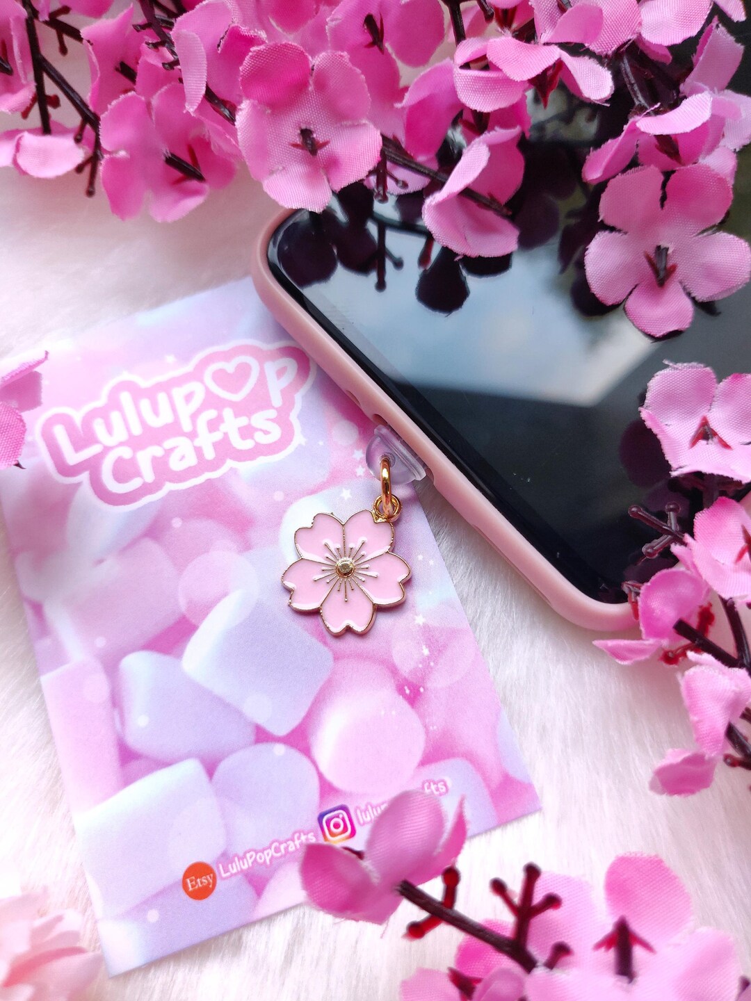 Kawaii Sakura Phone Dust Plug: Anime Charm - Etsy