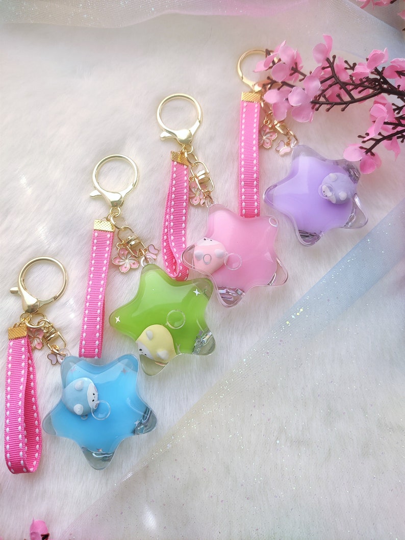 Kawaii Star Shaker Keychain Cute Pastel Shaker Charm Star - Etsy