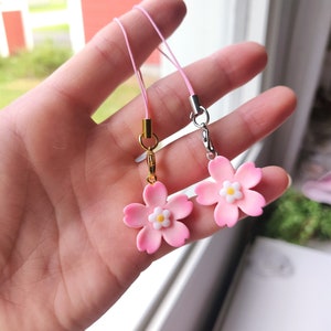 Kawaii 3D Sakura Phone Charm Cute Pastel Charm Keychain Keyring Kawaii ...