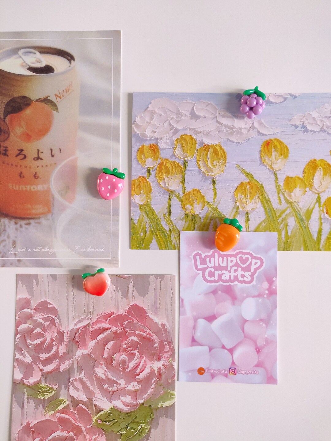 Kawaii Small Fruit and Vegetable Mix Magnet Set Cute Pastel Magnets ...