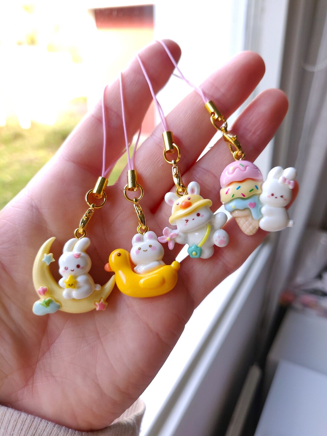 Kawaii 3D Bunny Charm Pastel Rabbit Charm Usagi Charm Bunny Phonecharm ...