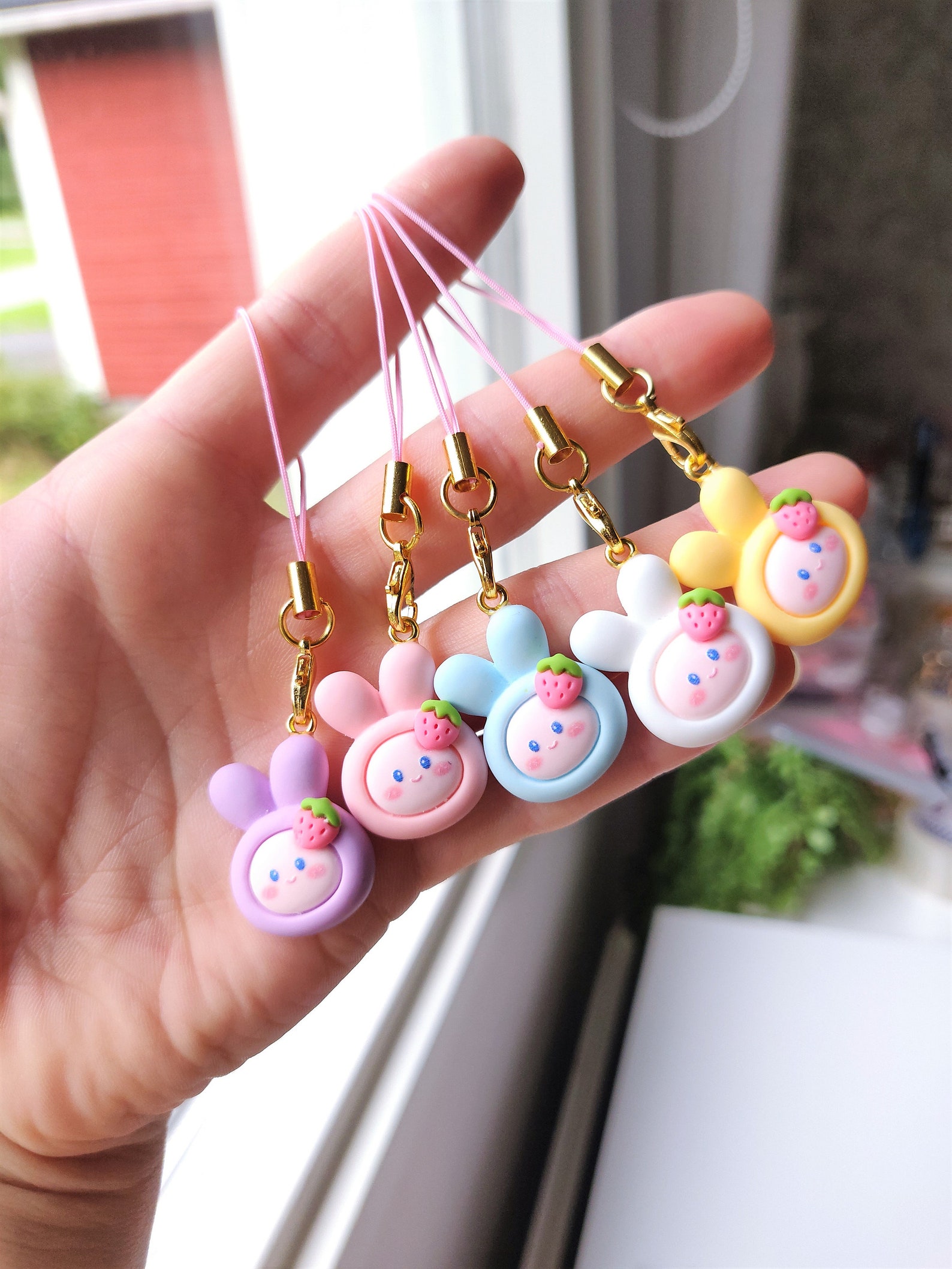 Kawaii Small 3D Bunny Charms Cute Usagi Keychain Keyring - Etsy