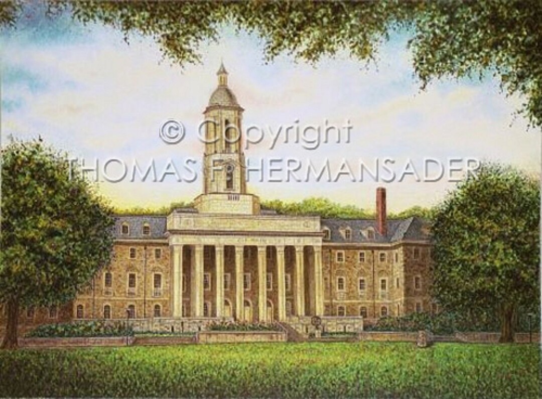 Penn State University's 'old Main" ARTIST PROOF PRINT Painted by Tom F ...