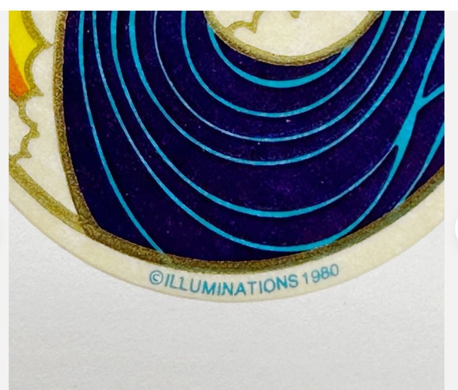 Vintage 1980 Rainbow Wave Sticker by Illuminations Retro 1.75" Round 80 ...