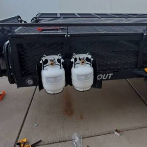 Dual 5 Lb Propane Tank Cylinder Mount, Twin Tanks, Cradle for Camping ...