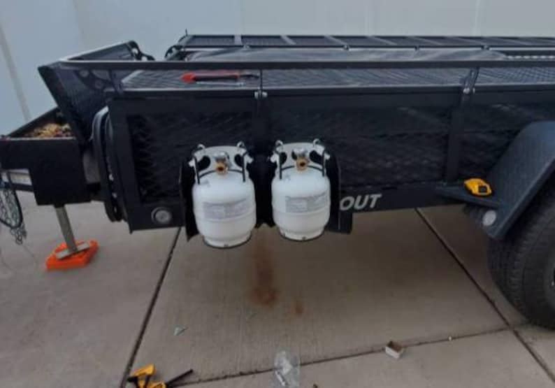 Dual 5 Lb Propane Tank Cylinder Mount, Twin Tanks, Cradle for Camping ...