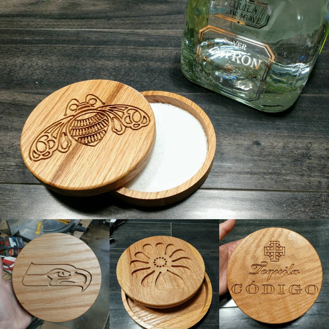 Tequila Margarita Salt Rimmer / Container, Oak Barware, Customization ...