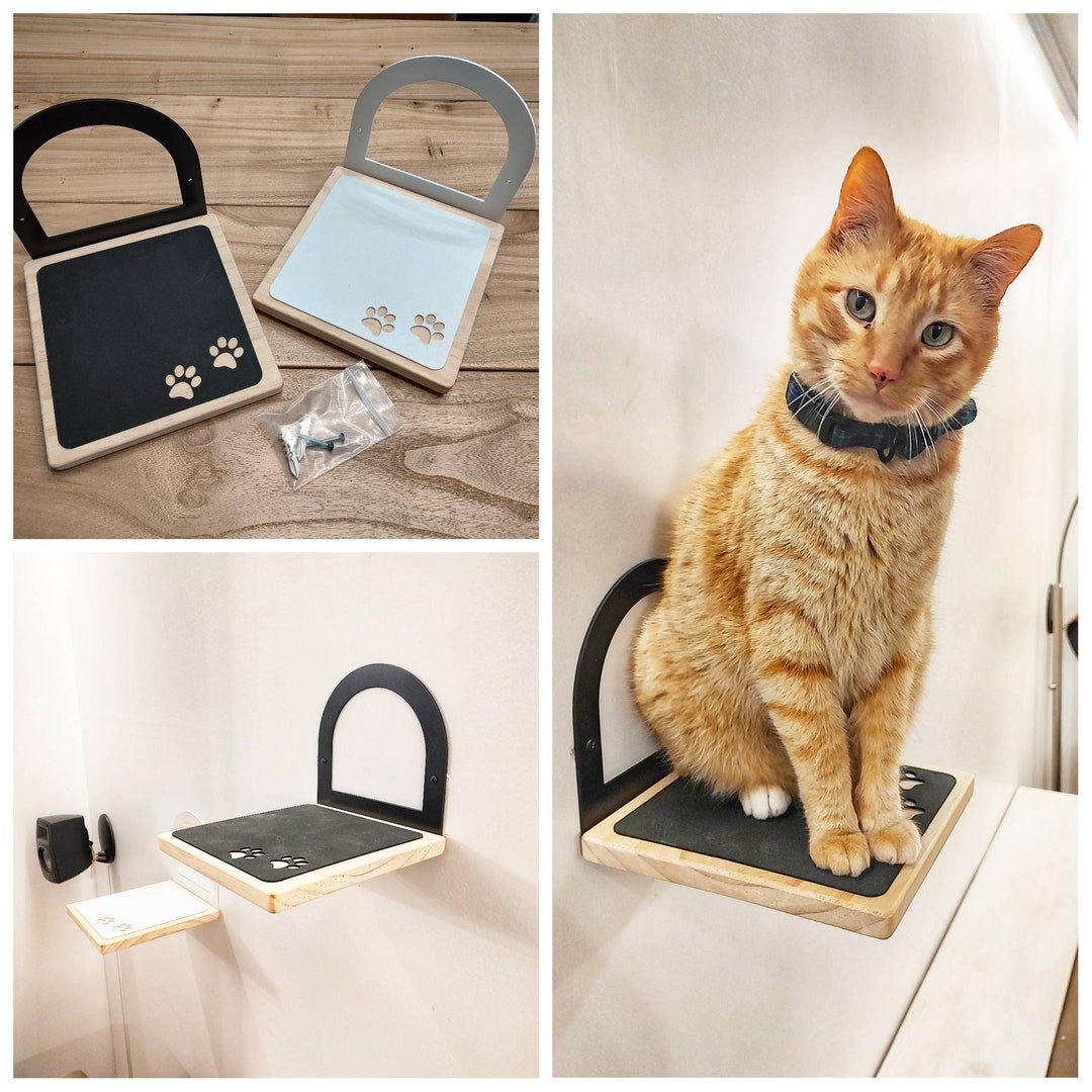 Wall Mount Cat Shelves, Floating Cat Shelf, Cat Furniture, Perch, Wood ...