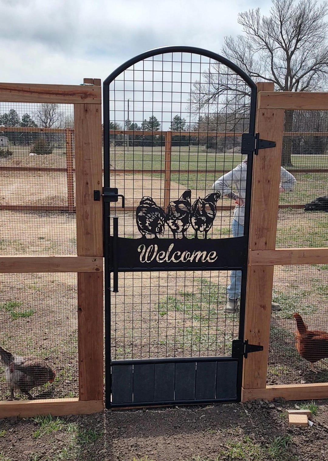 Chicken Gate Welcome Sign, Plasma Cut Steel, Chicken Coop Run Metal ...