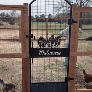 Chicken Gate Welcome Sign, Plasma Cut Steel, Chicken Coop Run Metal ...