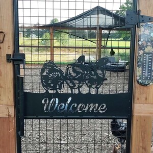 Chicken Gate Welcome Sign, Plasma Cut Steel, Chicken Coop Run Metal ...