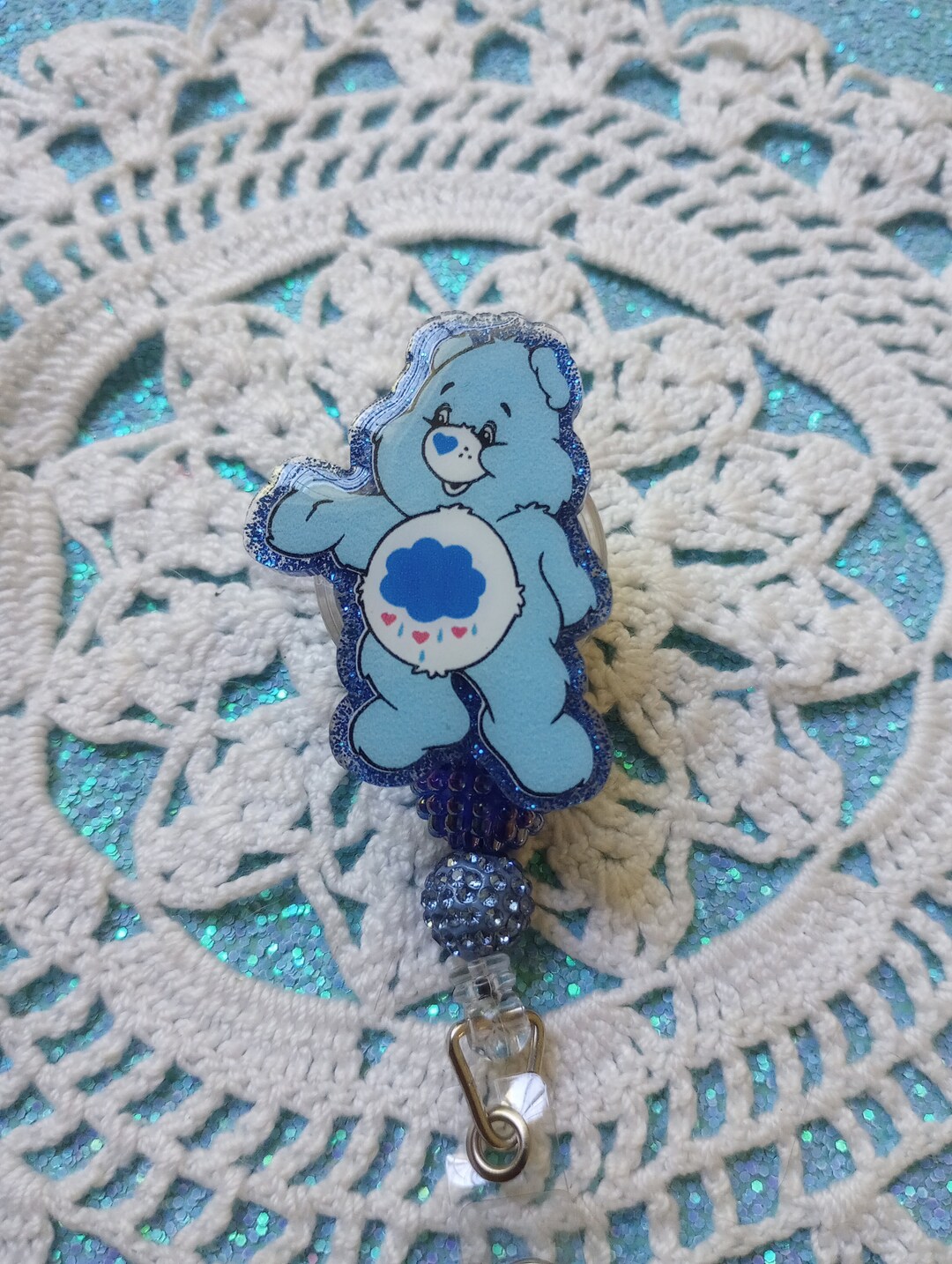Blue Bear Badge Reel Care Bear Badge Holder Retractable ID - Etsy