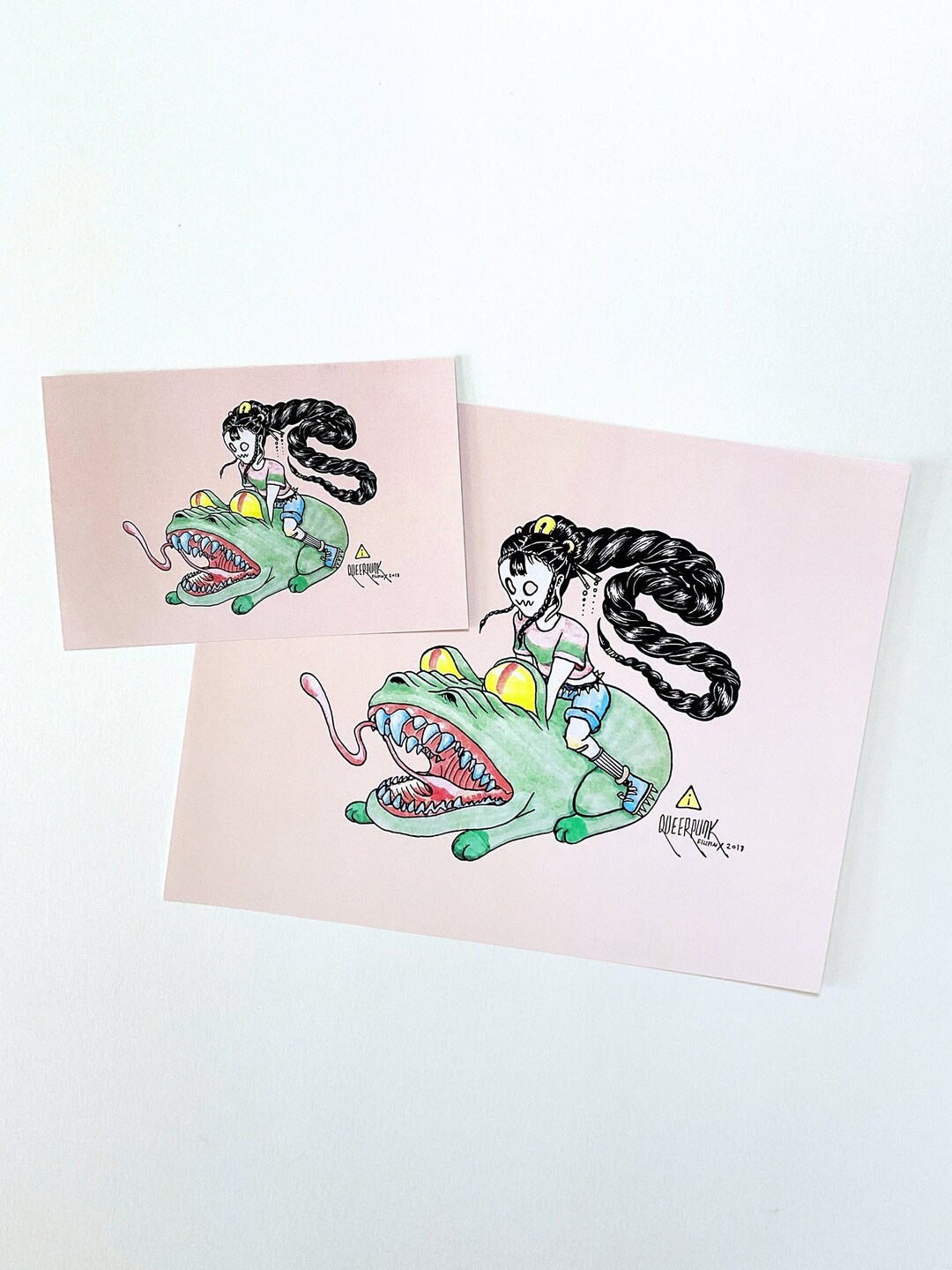 Frog Rider 4x6 or 8x10 Digital Pop Art Print Spooky Frog Monster ...