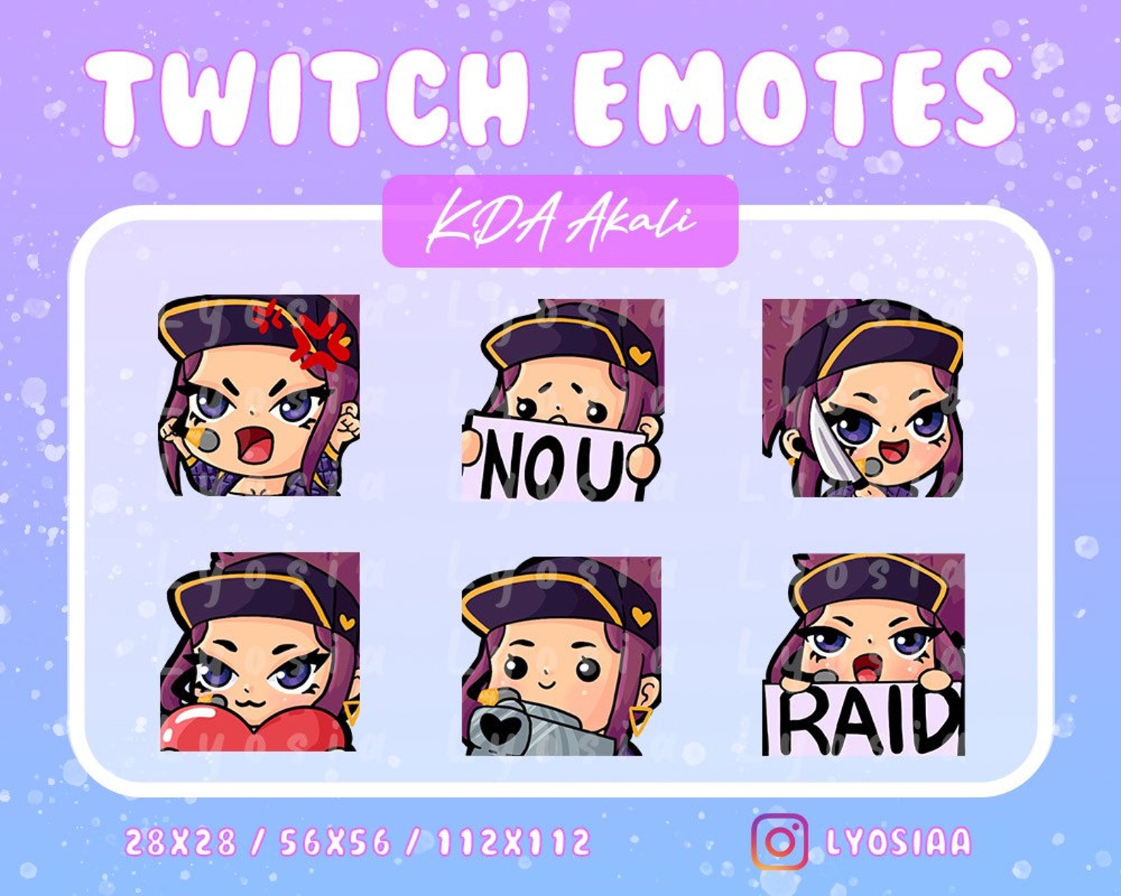 KDA Akali Twitch Discord Emote Pack League of Legend Akali - Etsy Canada