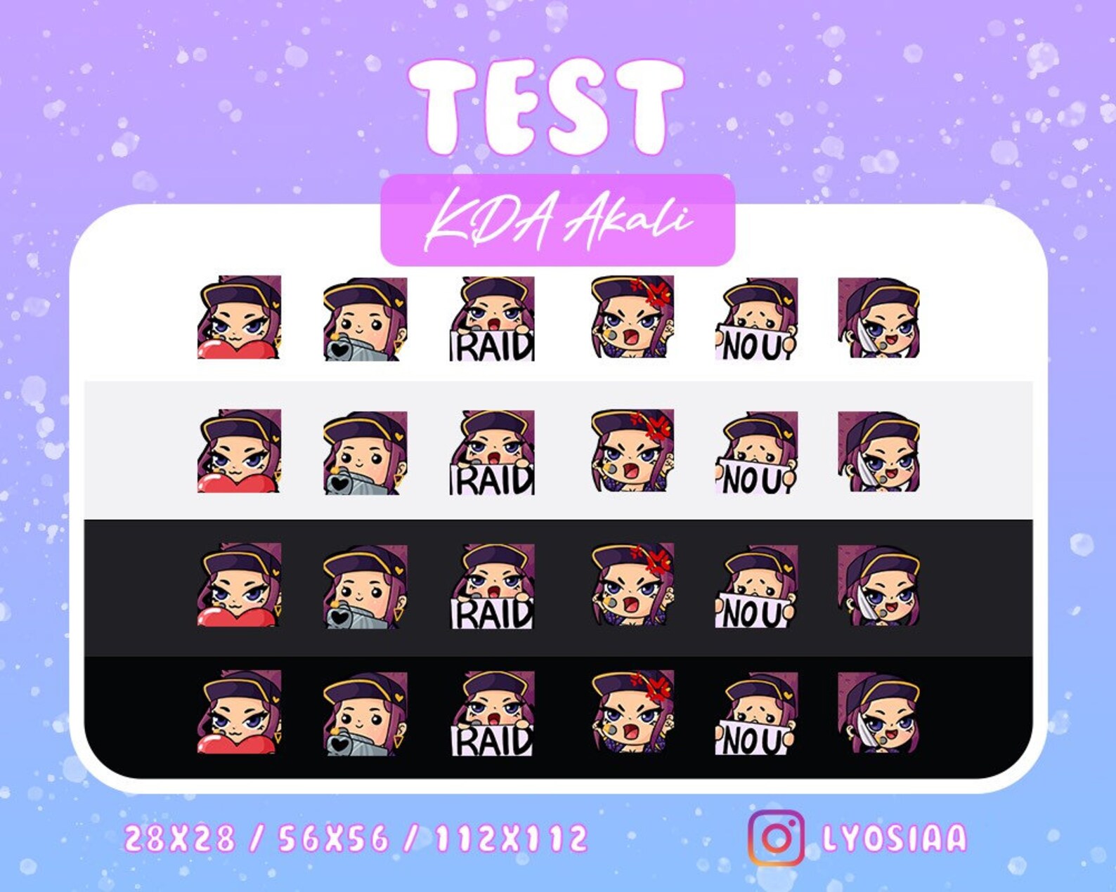 KDA Akali Twitch Discord Emote Pack League of Legend Akali - Etsy Canada