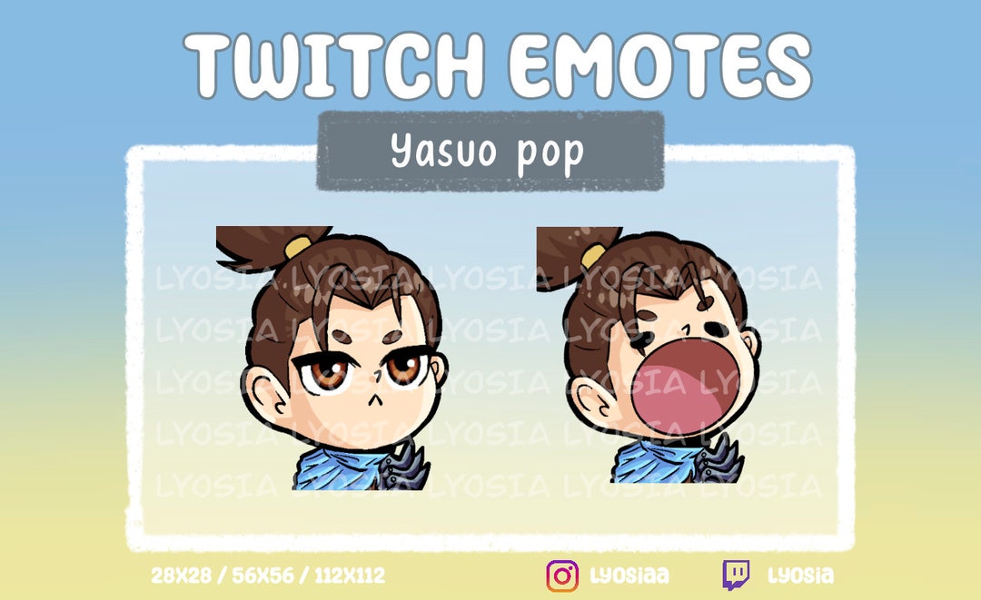 Yasuo Pop Animated Twitch Discord Emote Pack | League of Legend ...