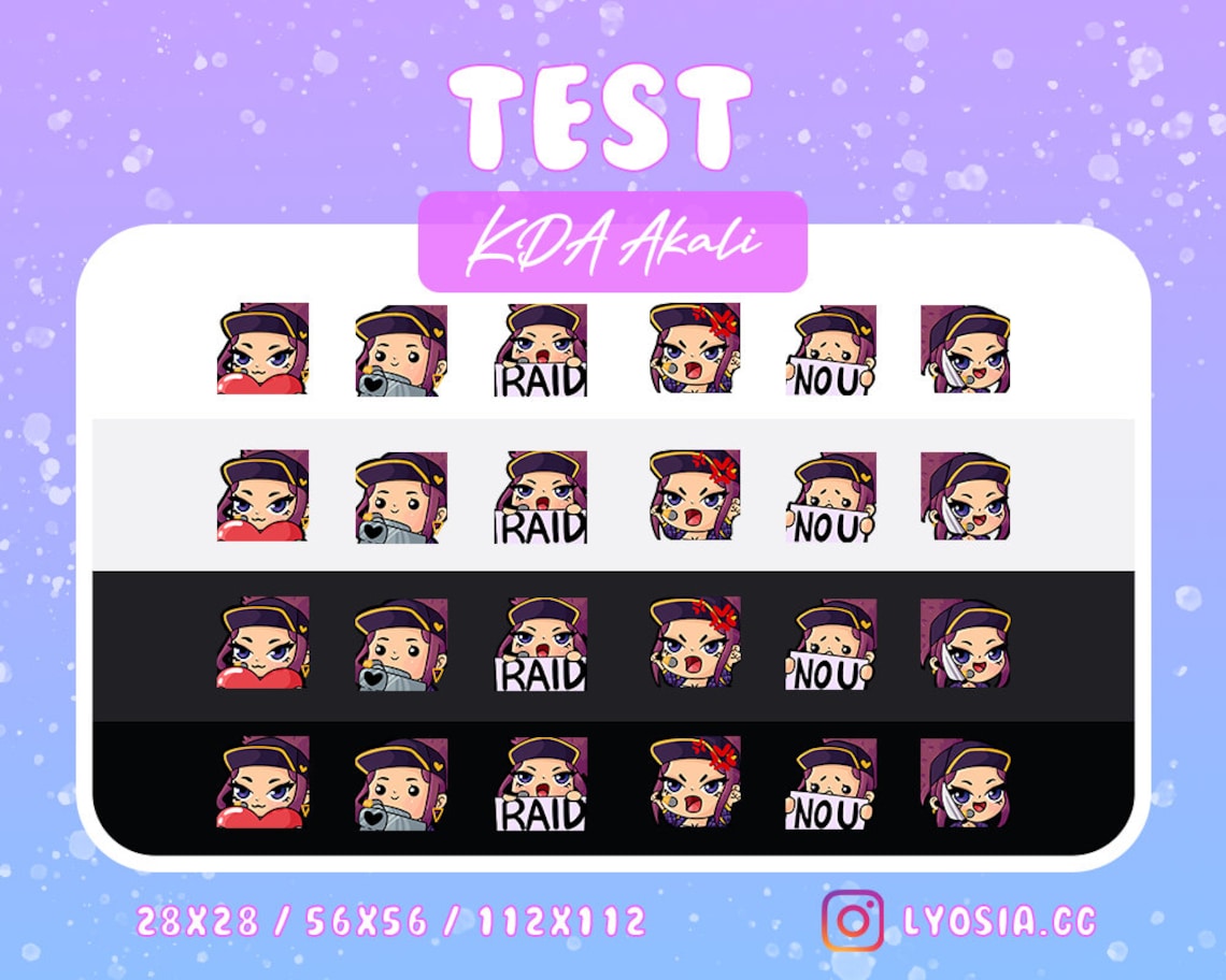 KDA Akali Twitch Discord Emote Pack League of Legend Akali | Etsy Canada