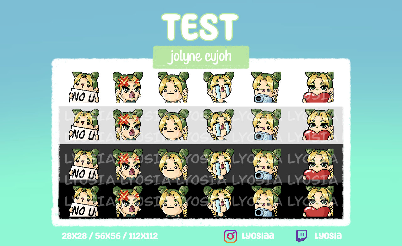 Jolyne Cujoh Twitch Discord Emote Pack | Stone Ocean | Anime | Jolyne ...
