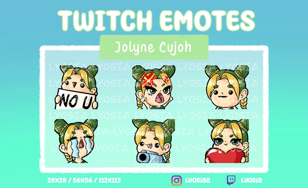 Jolyne Cujoh Twitch Discord Emote Pack | Stone Ocean | Anime | Jolyne ...