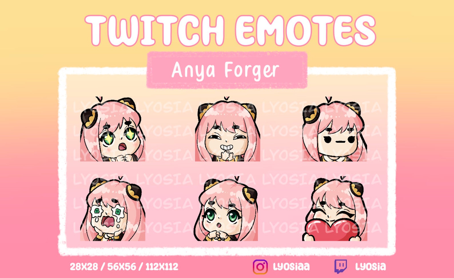 Anya Forger Twitch Discord Emote Pack | Spyxfamily | Anime | Anya ...