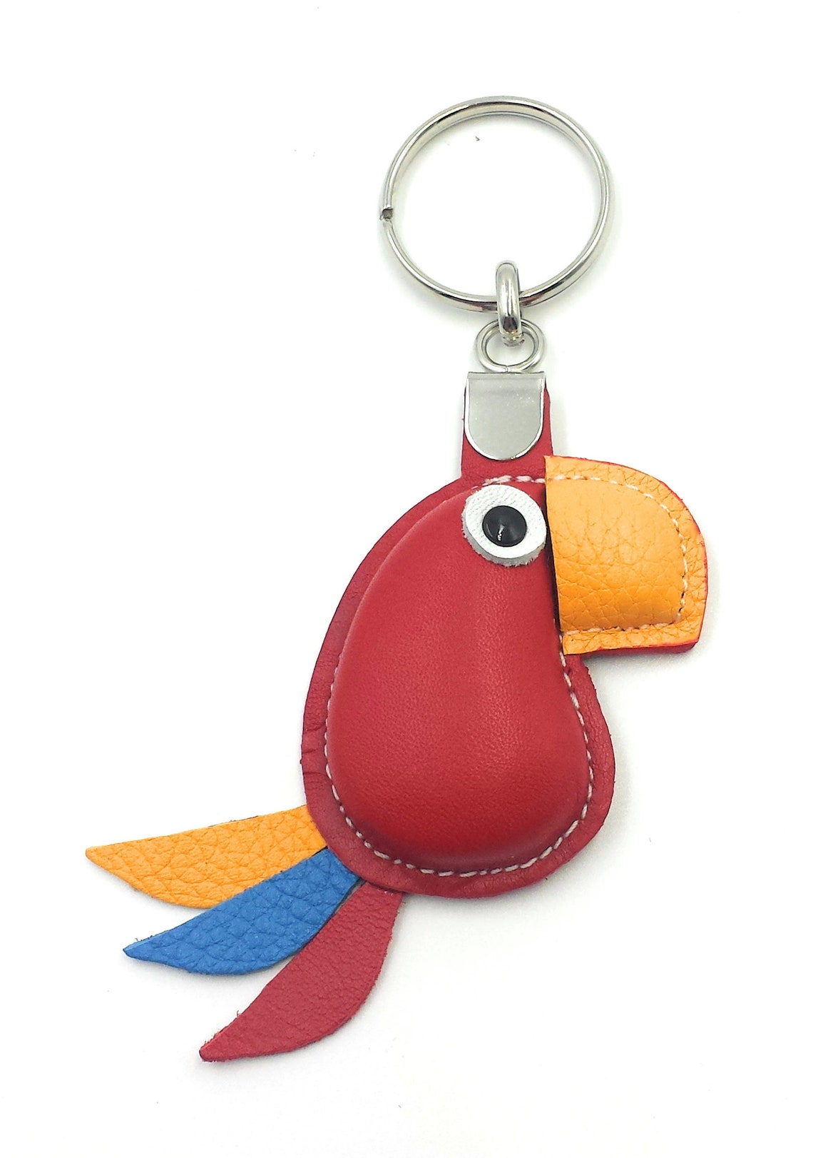 Franartpiel - Handmade Leather Parrot Keychain in Ubrique Leather ...