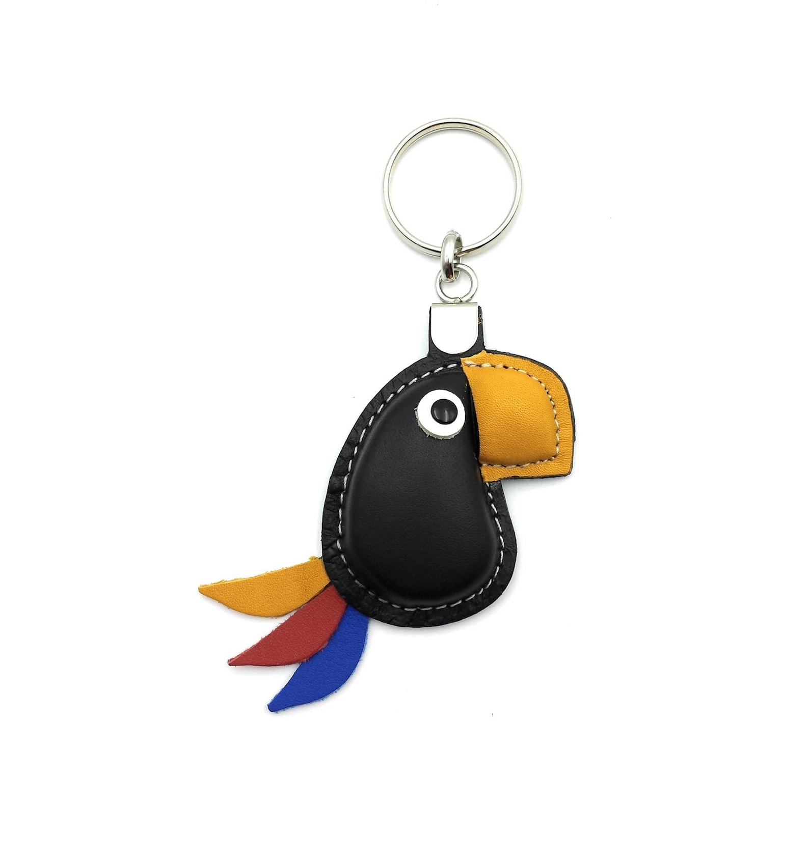 Franartpiel - Handmade Leather Parrot Keychain in Ubrique Leather ...