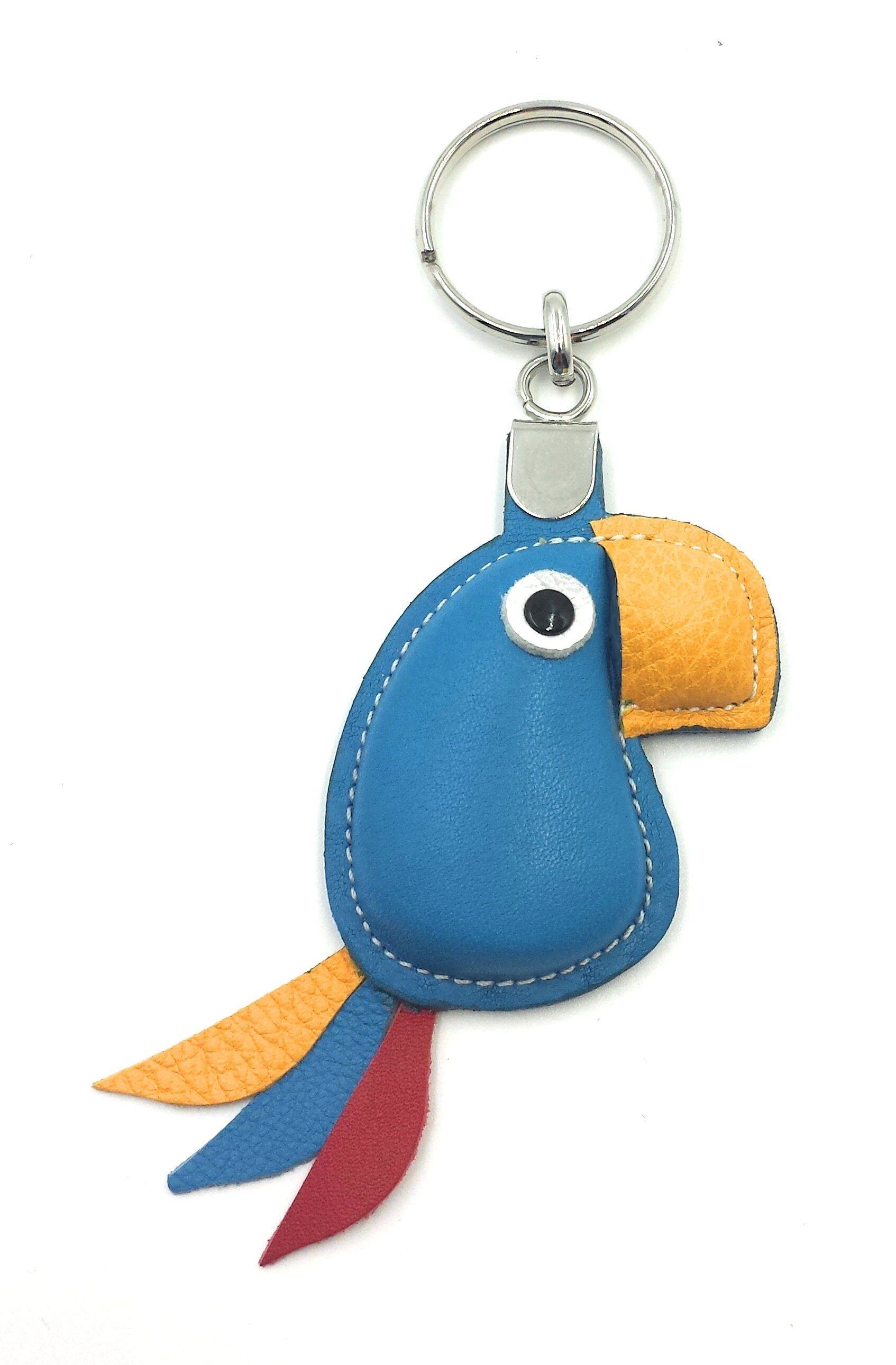 Franartpiel - Handmade Leather Parrot Keychain in Ubrique Leather ...