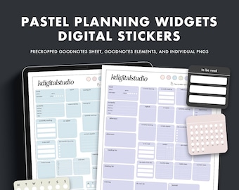 Pastel Goals & Projects Widgets, Digital Stickers, Individual Pngs ...