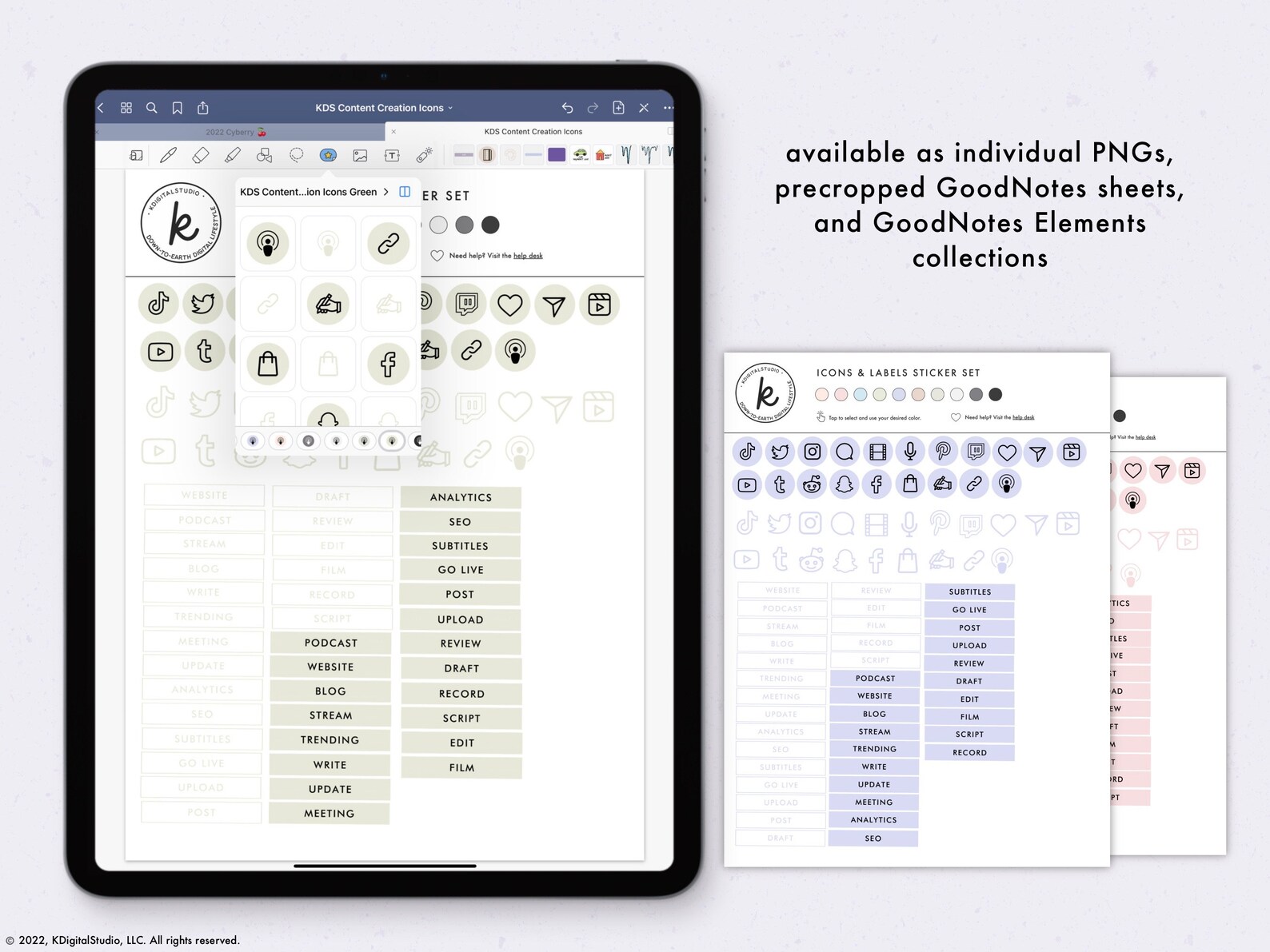 Content Creation Icons & Labels Digital Stickers Individual - Etsy