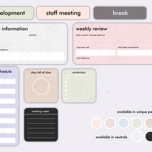 Pastel Teacher Widgets, Digital Stickers, Individual Pngs, Precropped ...