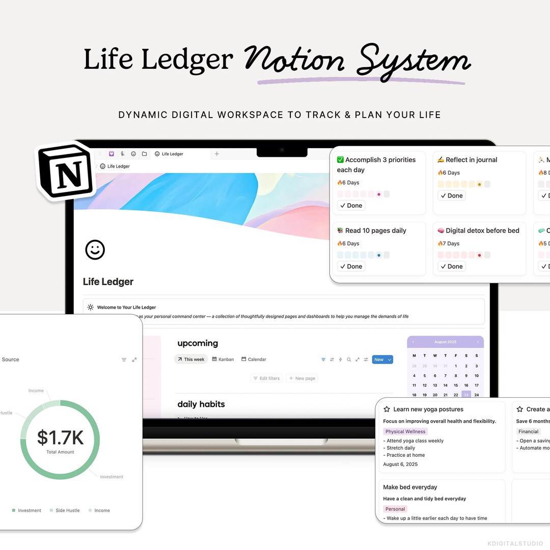 Life Ledger Notion Template: All-in-one Digital Planner (digital ...