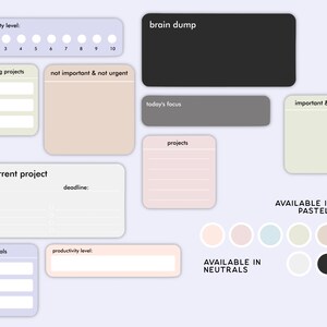 Pastel Goals & Projects Widgets Digital Stickers Individual - Etsy